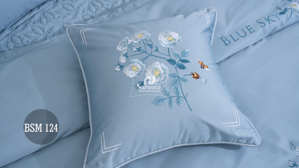 Bộ ga phủ thêu Blue Sky - BSM124 - HANVICO